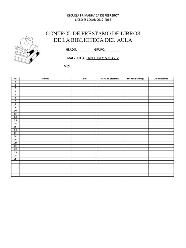 Control de Prestamo de Libros | PDF