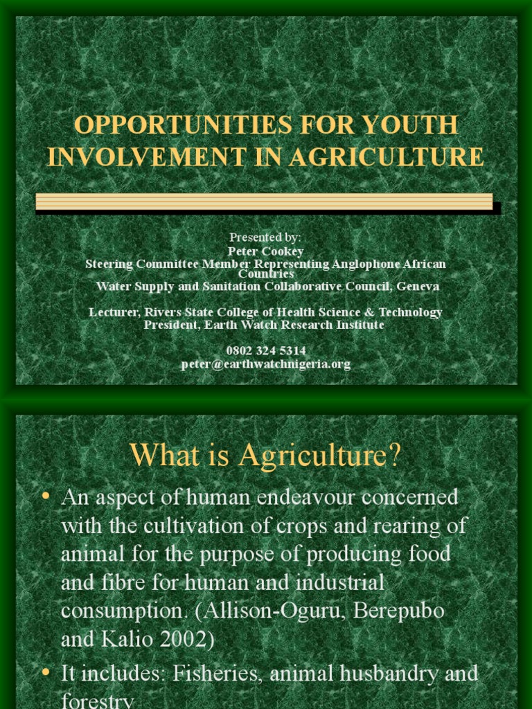 Agricultural Careers - Peter Cookey | PDF | Agriculture | Food And Drink