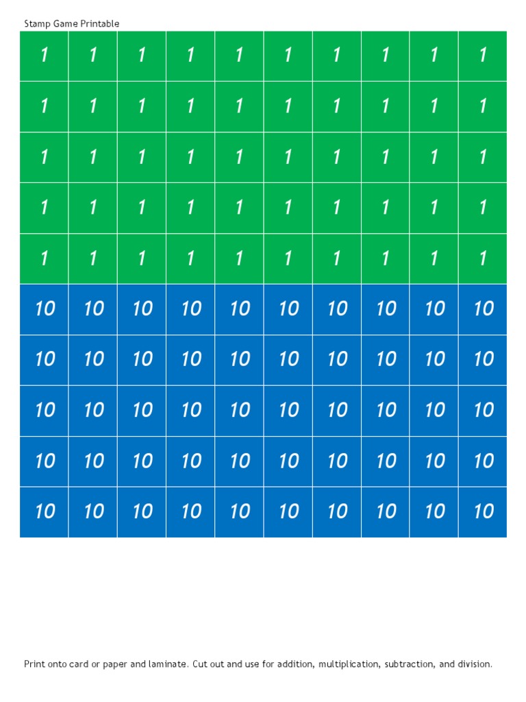 Montessori Stamp Game Printable | PDF