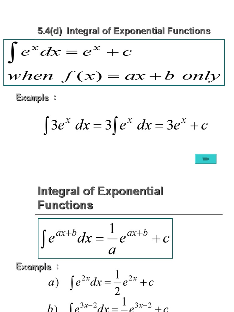 .2 Integration of Exponential | PDF