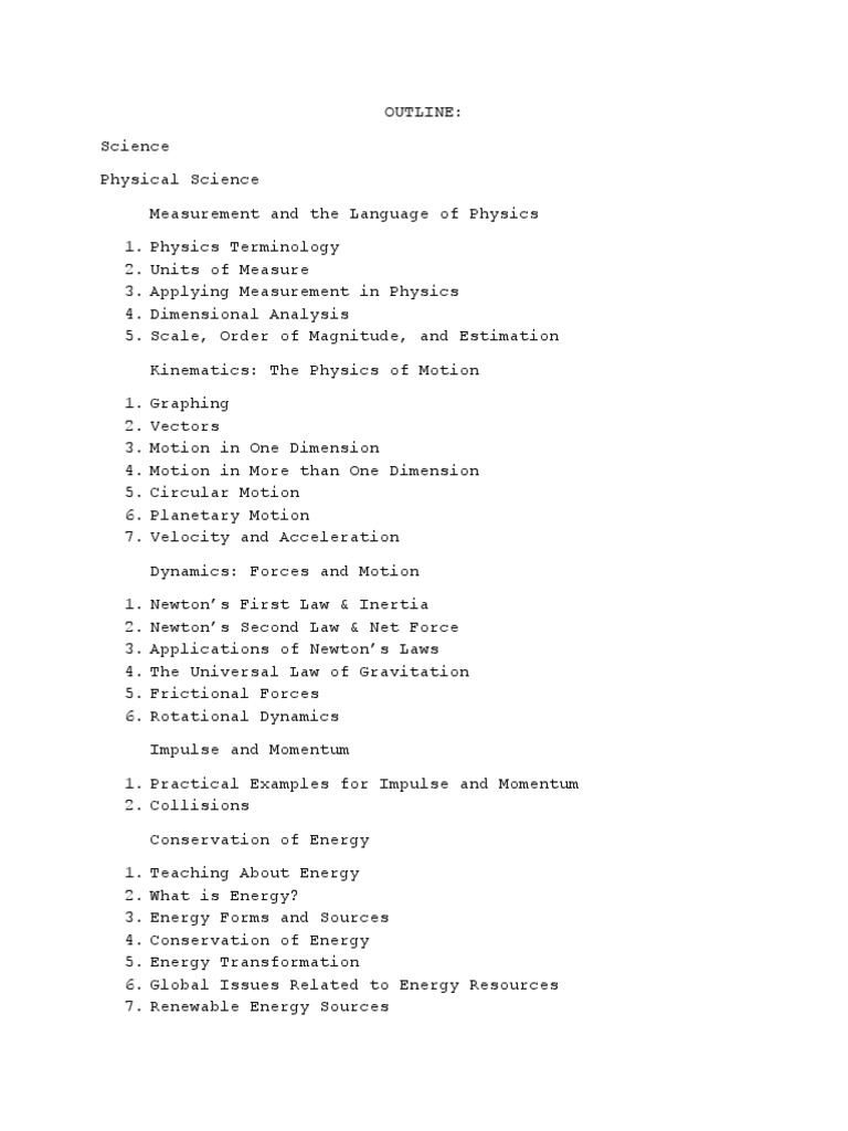 OUTLINE of SCIENCE Topics | PDF | Rock (Geology) | Electricity