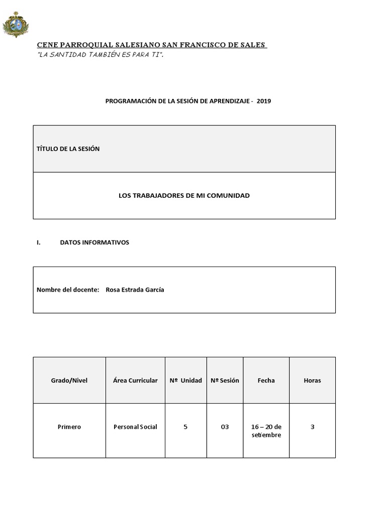 Sesion 02 - Los Trabajadores de Mi Comunidad | PDF | Aprendizaje | Maestros