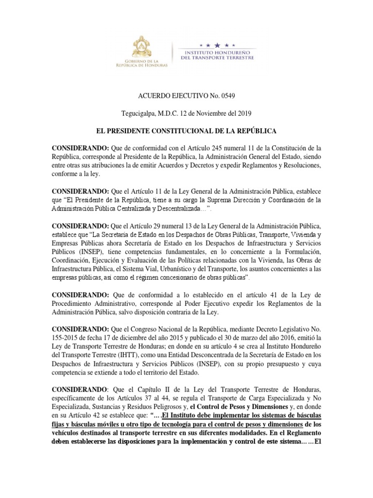 Reglamento de PESOS Y DIMENSIONES - IHTT. - VERSIÓN FINAL. SCGG 09 ...