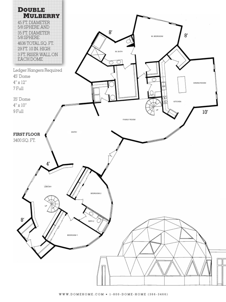 1timberline Geodesic Dome Homes - Plans | PDF | Room | Bedroom