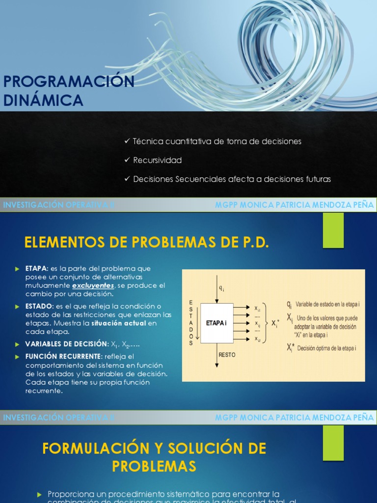 Presentación Programación Dinámica | PDF | Programación dinámica ...