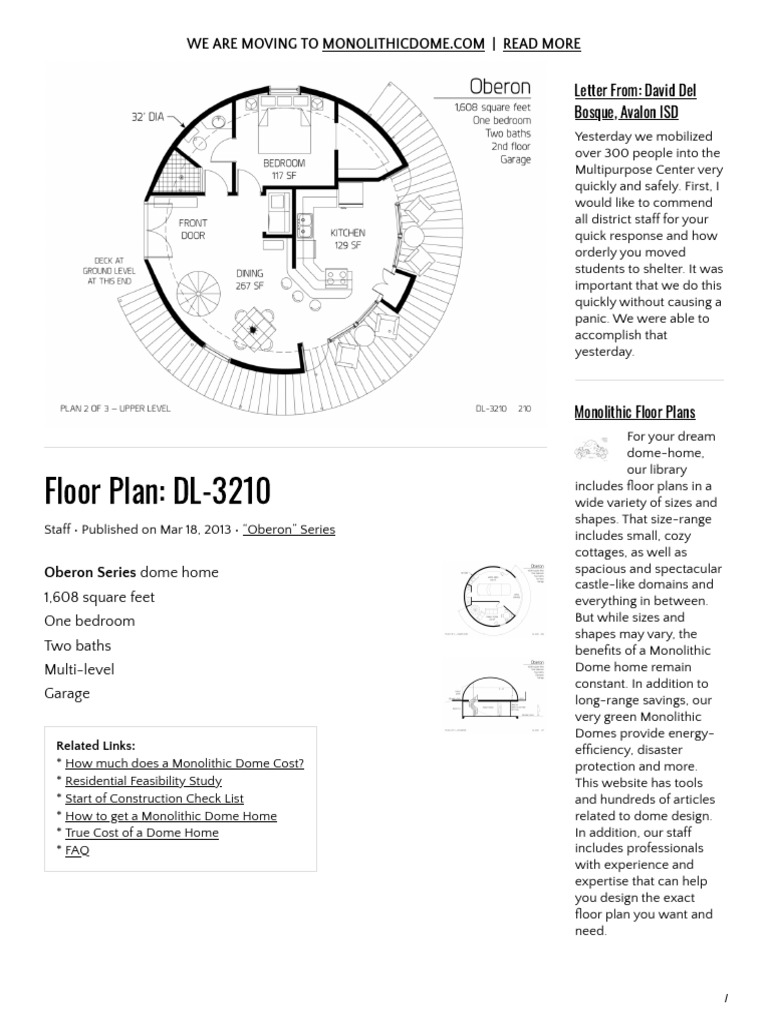 Monolithic Dome Home DL-3210 Overview | PDF