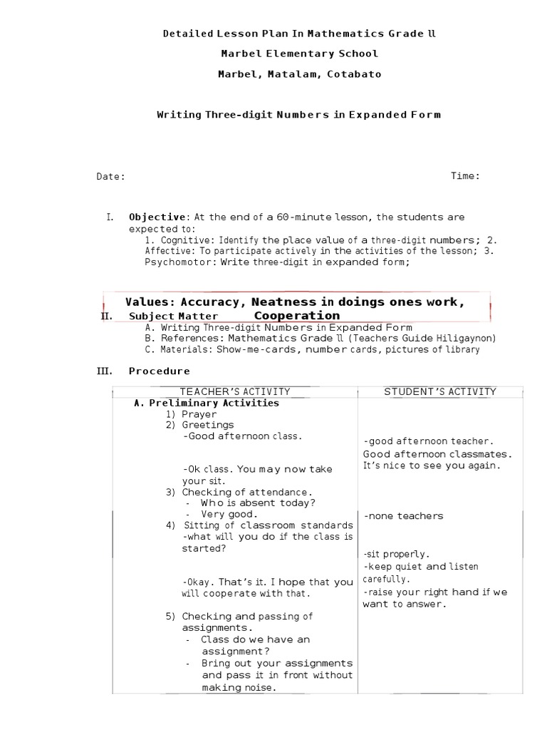 Detailed Lesson Plan in Mathematics Grade 2 | PDF | Lesson Plan | Teachers