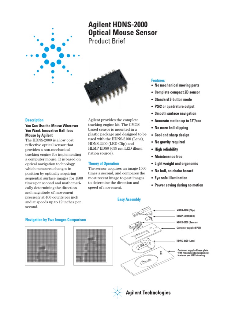 Agilent HDNS-2000 Optical Mouse Sensor: Product Brief | PDF ...