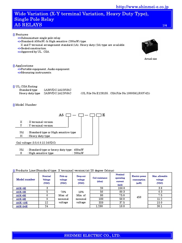 Wide Variation X Y Terminal Variation Heavy Duty Type Single Pole