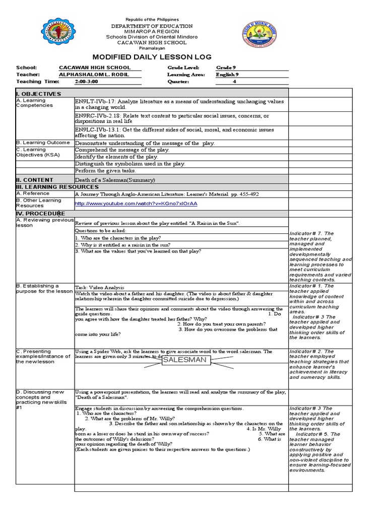 My Modified Sample of DLL | PDF | Teachers | Reading Comprehension