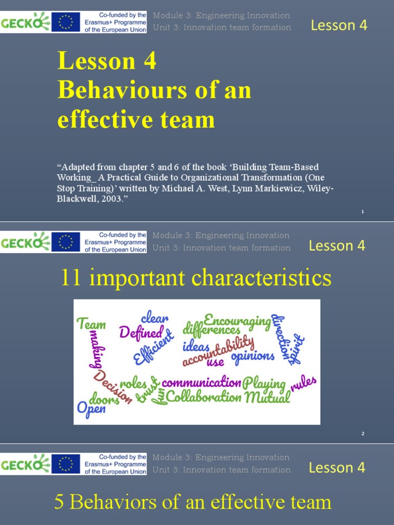 Lesson 4 Effective Team Behaviours | PDF