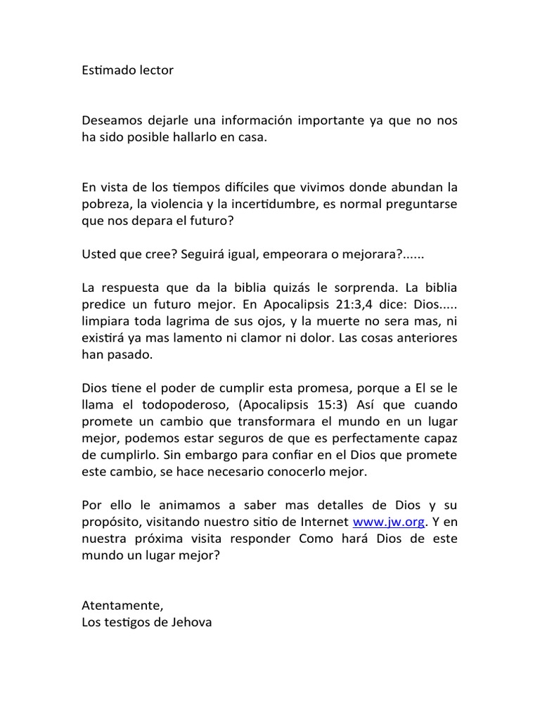 Estimado Lector | PDF