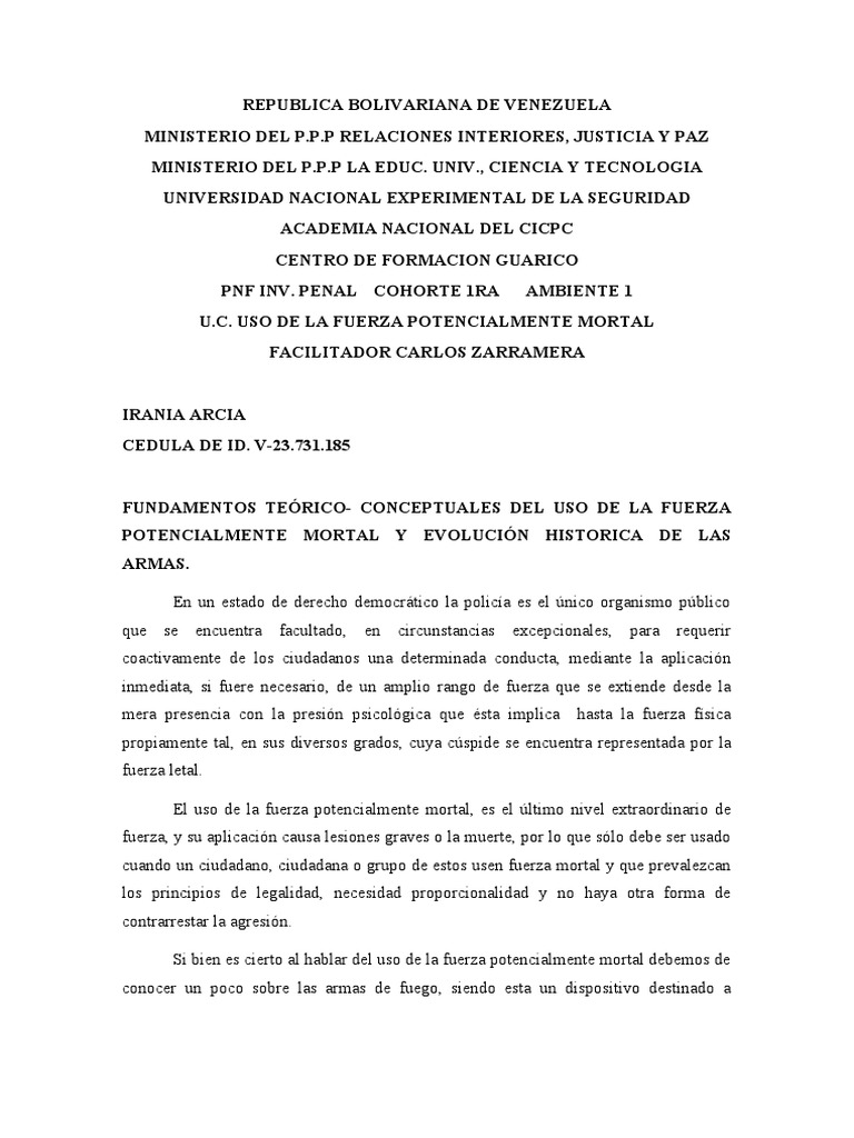 Informe Fundamentos Teoricos Conceptuales de Ufpm | PDF | Armas de ...