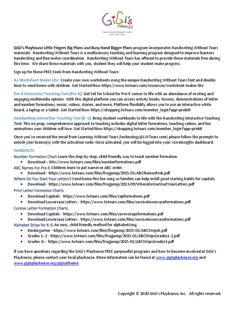 Handwriting Without Tears Resource For Fine Motor Skills PDF | PDF ...