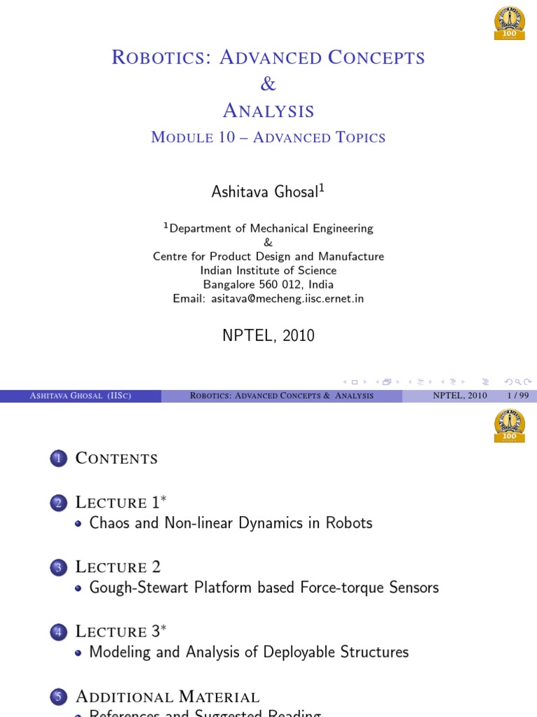 Advanced Robotics Dynamics and Chaos | PDF | Nonlinear System | Chaos ...