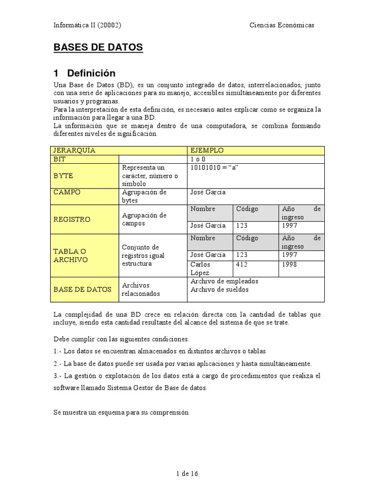 Apunte de Bases de Datos 2013 | PDF | Bases de datos | Base de datos relacional
