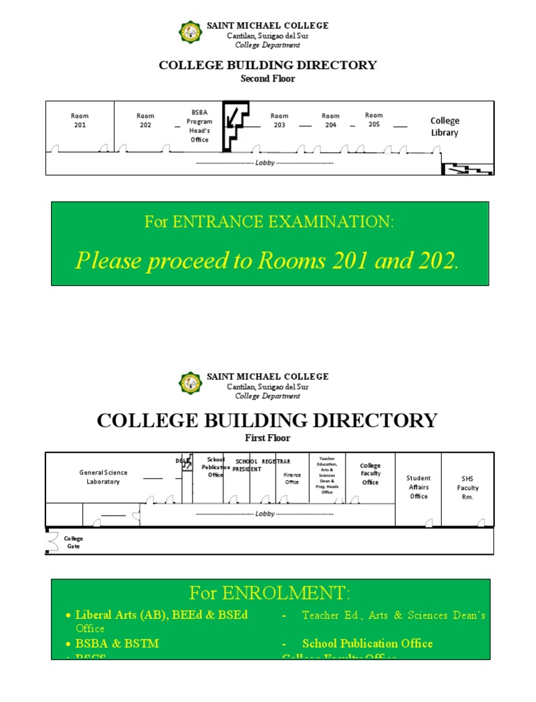 Please Proceed To Rooms 201 and 202.: For Entrance Examination | PDF ...