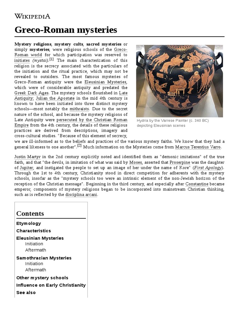 Greco Roman Mysteries | PDF | Polytheism | Ancient Greek Religion