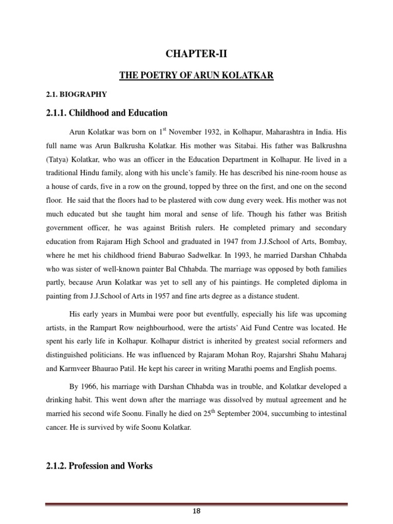 Themes in Arun Kolatkar's Poetry | PDF | Religion And Belief