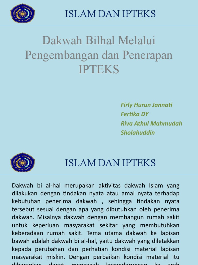 Dakwah Bilhal Melalui Pengembangan Dan Penerapan IPTEKS | PDF