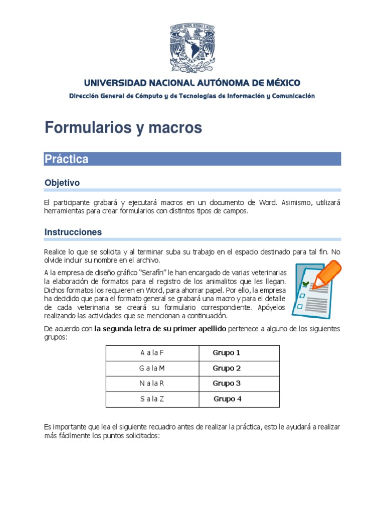 Practica Formularios Macros | PDF | Macro (informática) | Archivo de computadora