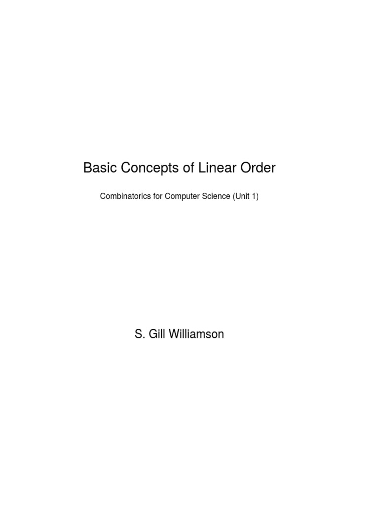 Basic Concepts of Linear Order | PDF | Function (Mathematics) | Permutation