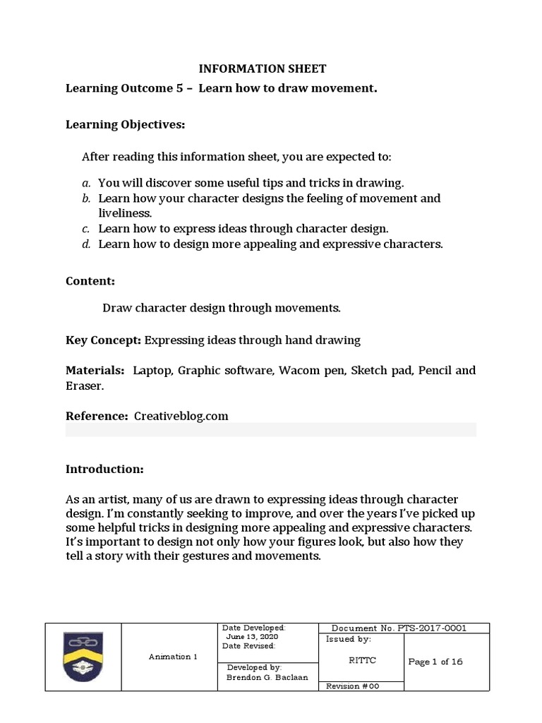 Animation 1-LO5.1 How To Draw Movements | PDF | Animation | Drawing