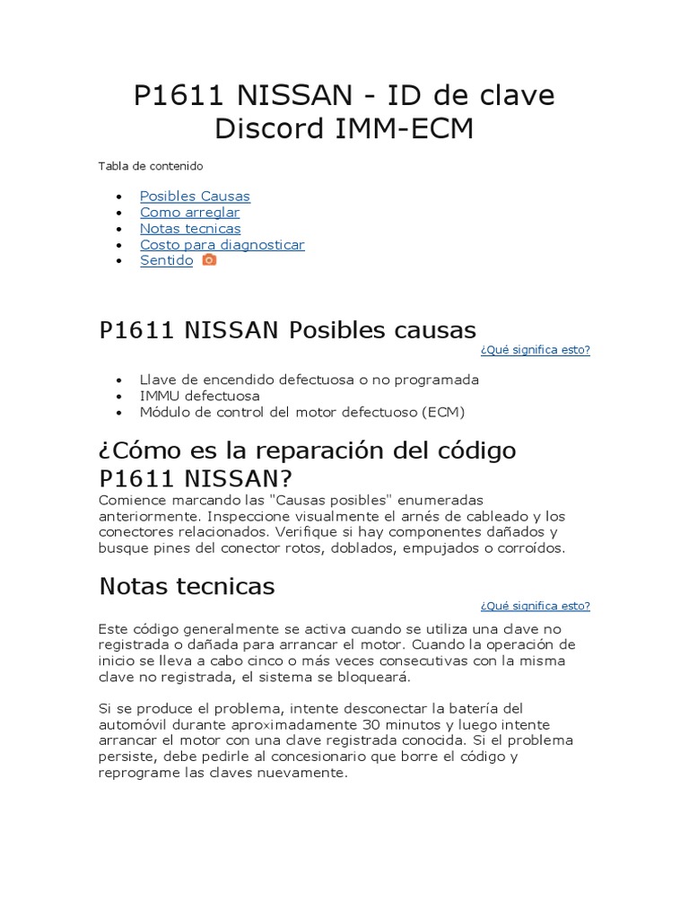 P1611 Nissan | Descargar gratis PDF | Bienes manufacturados ...