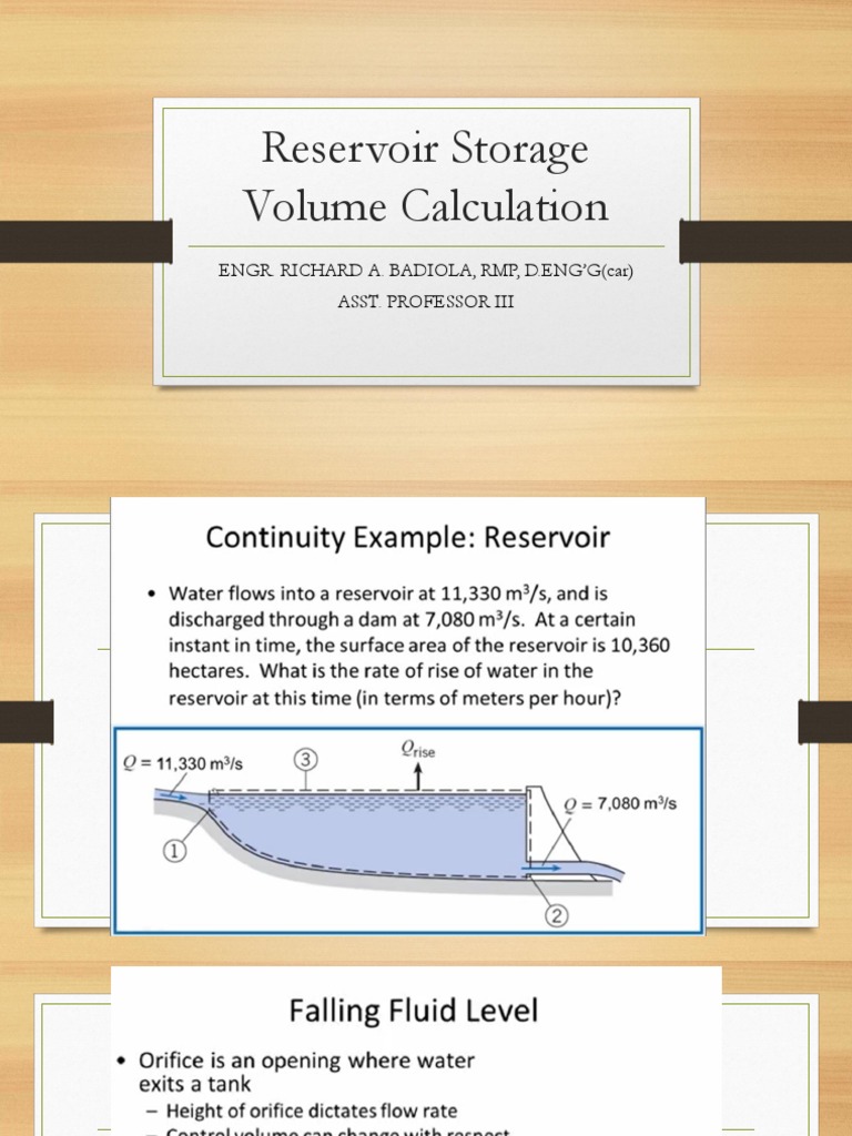 3.1reservoir Storage Volume Calculation PDF | PDF