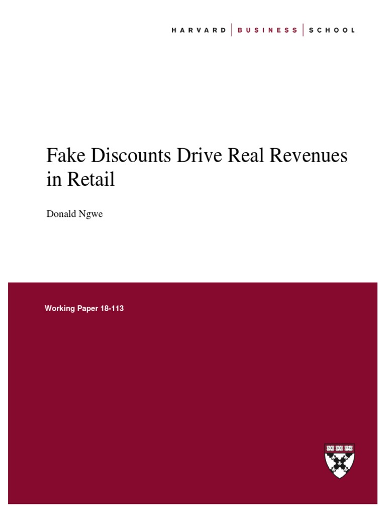 Fake Discounts Drive Real Revenues in Retail: Donald Ngwe | PDF ...