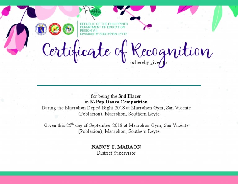 Certificate Deped Night | PDF