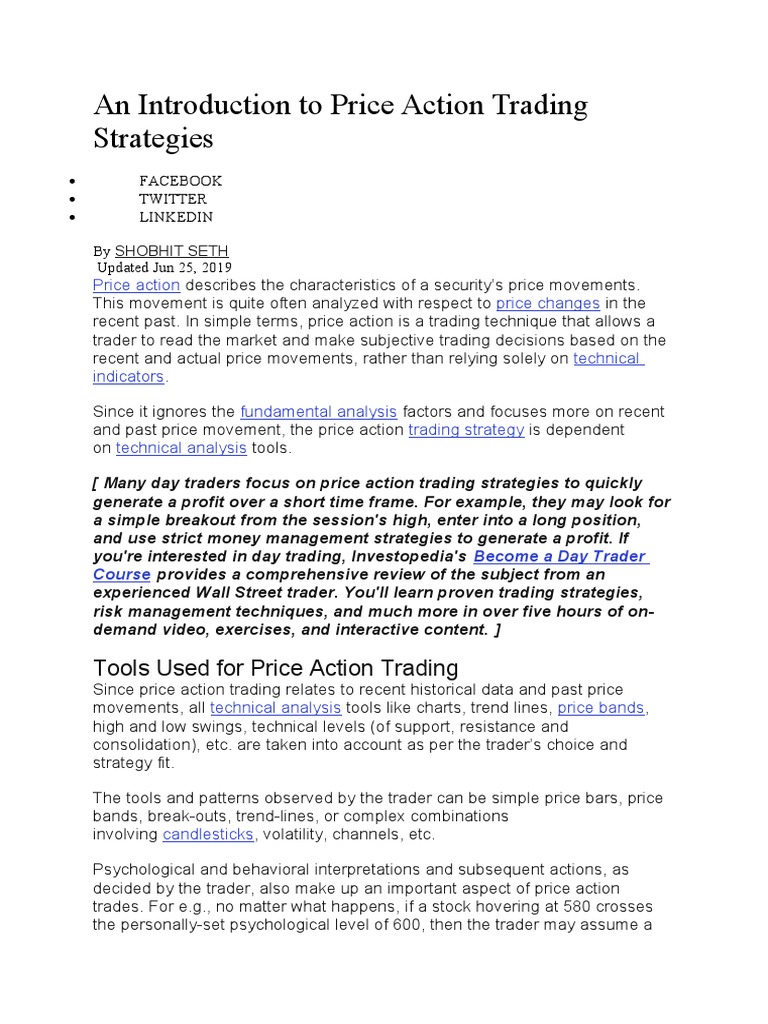 An Introduction To Price Action Trading Strategies - Imp | PDF