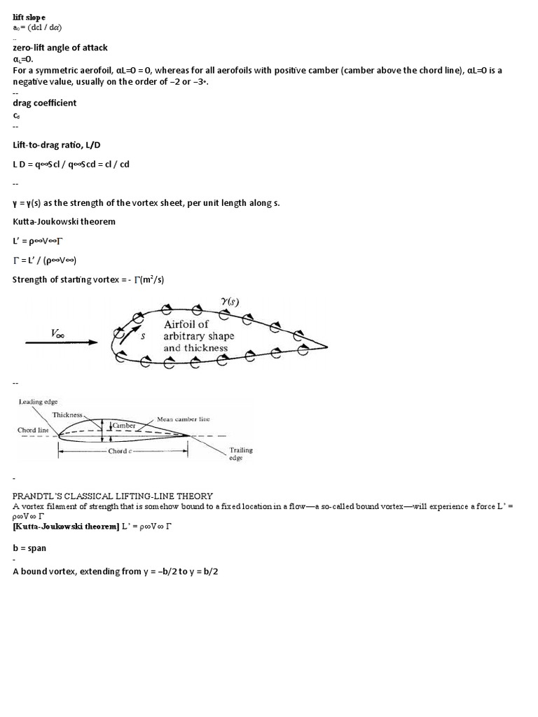Zero-Lift Angle of Attack: A (DCL / D ) | PDF | Airfoil | Vortices