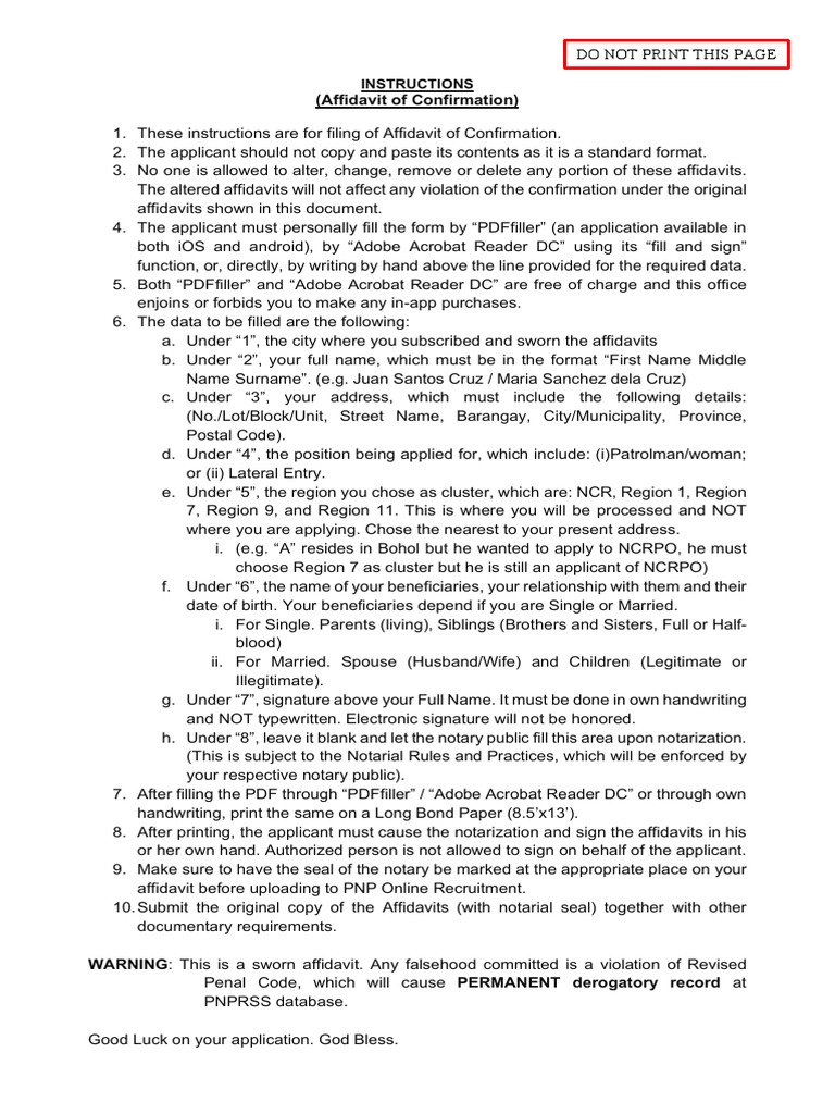 Affidavit of Confirmation | PDF | Affidavit | Notary Public