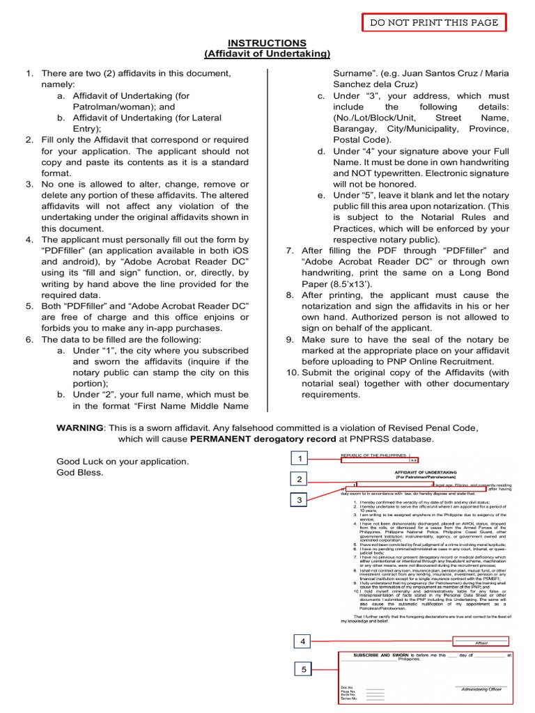 Affidavits of Undertaking | PDF | Affidavit | Notary Public