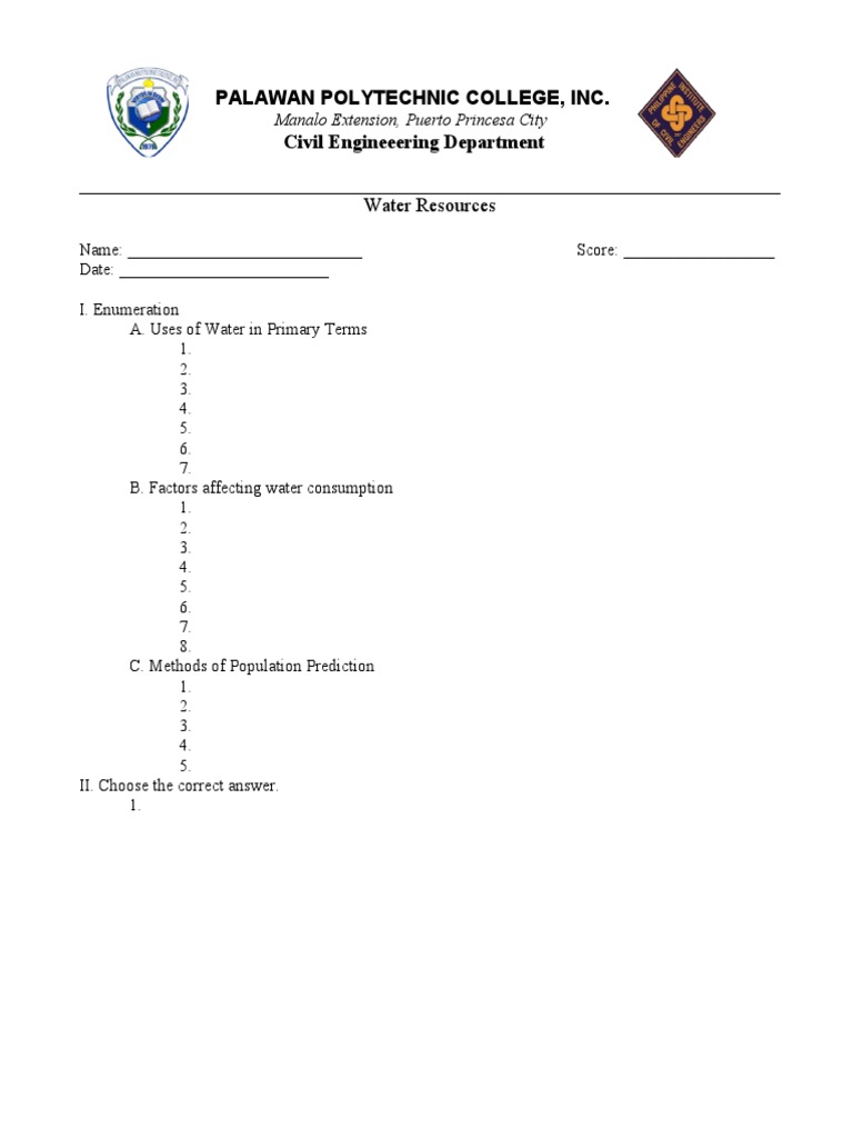 Palawan Polytechnic College, Inc. Civil Engineeering Department | PDF