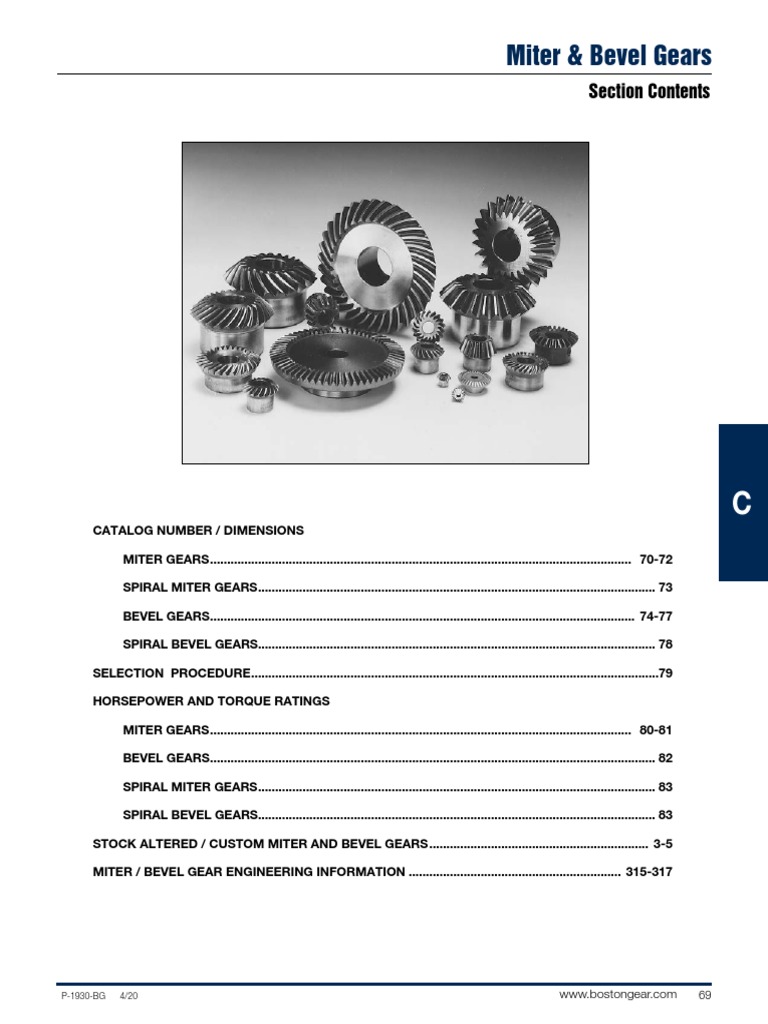 Miter & Bevel Gears: Section Contents | PDF | Gear | Machines