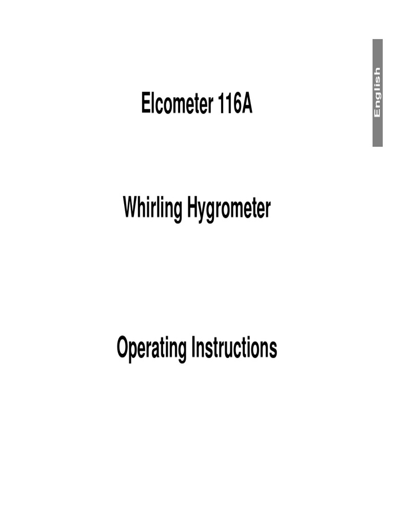 Elcometer 116A Whirling Hydrometer PDF | PDF | Computers | Technology ...