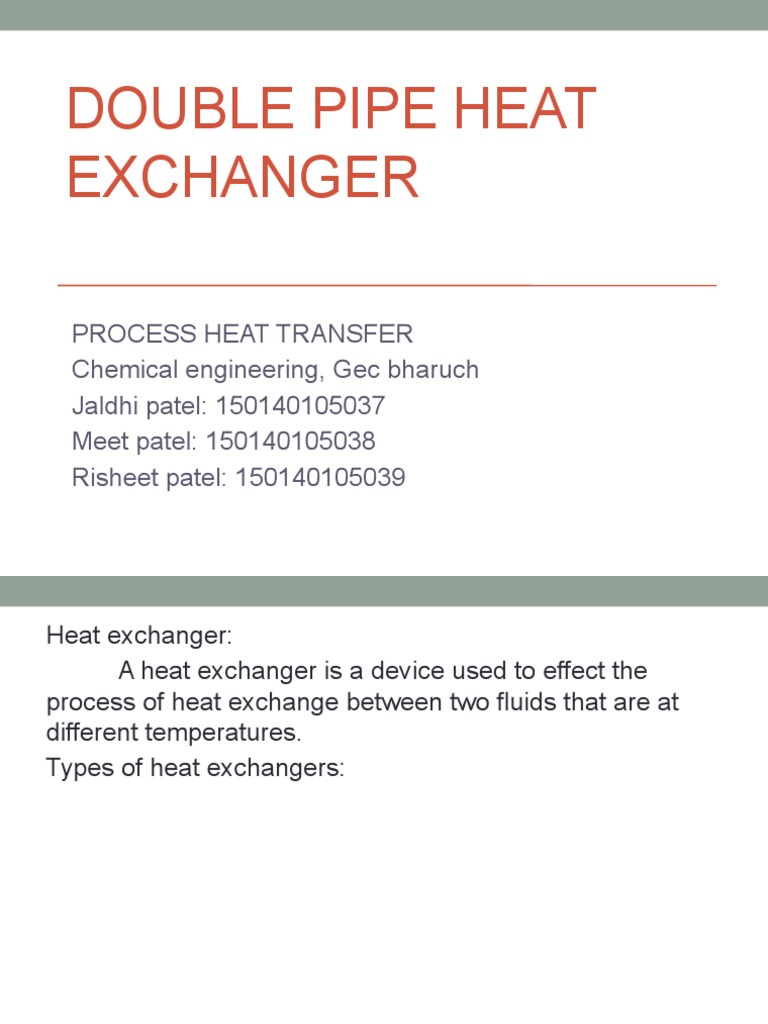Double Pipe Heat Exchanger Guide | PDF | Heat Exchanger | Pipe (Fluid ...