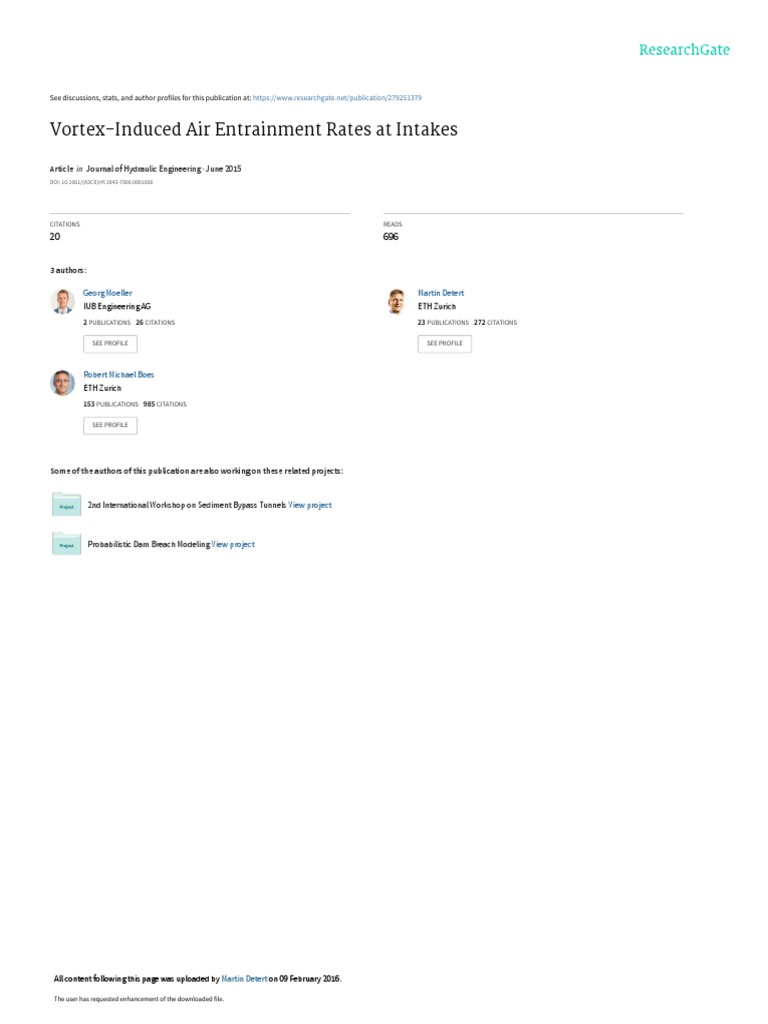 Vortex-Induced Air Entrainment | PDF | Reynolds Number | Vortices