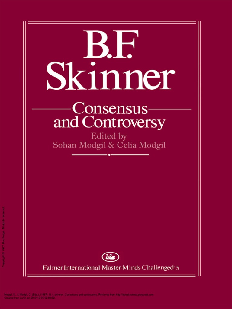 B. F. Skinner Consensus and Controversy - (Intro) | PDF | Philosophy | Science & Mathematics