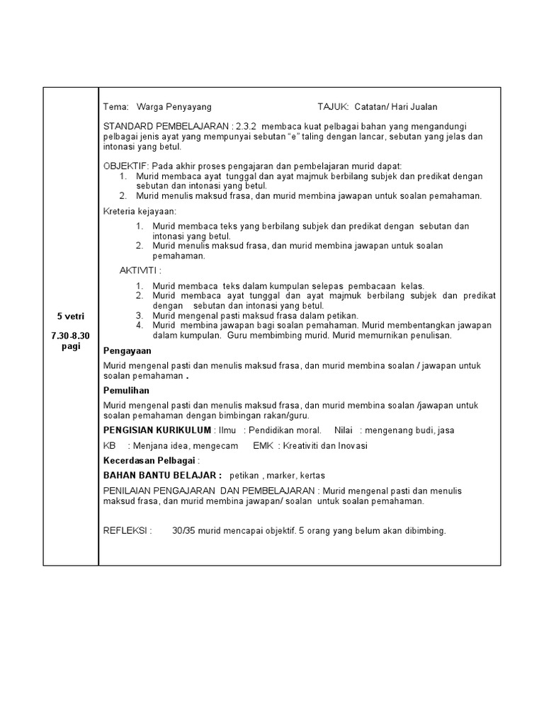 BM Lesson Plan Original | PDF