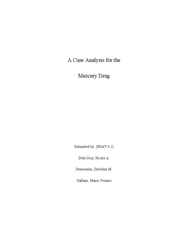 A Case Analysis For The Mercury Drug | PDF | Loyalty Program | Retail