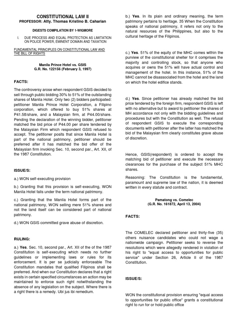 CONSTI 2 Case Digest PDF | PDF | Substantive Due Process | Standing (Law)