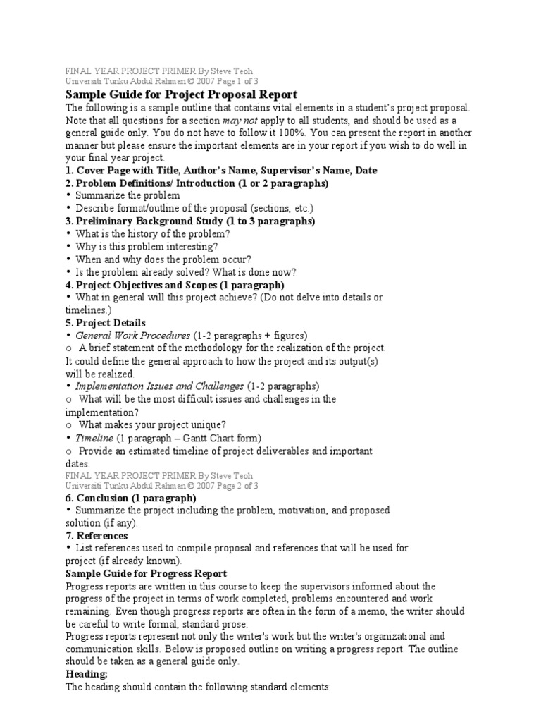 Sample-Final Year Project Primer by Steve Teoh | PDF | Cognitive ...