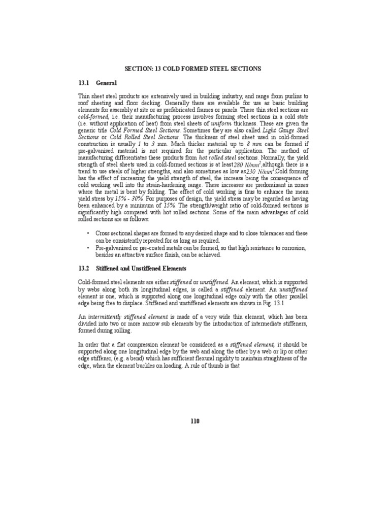 Basics of Cold Form - INsdag PDF | PDF | Buckling | Beam (Structure)