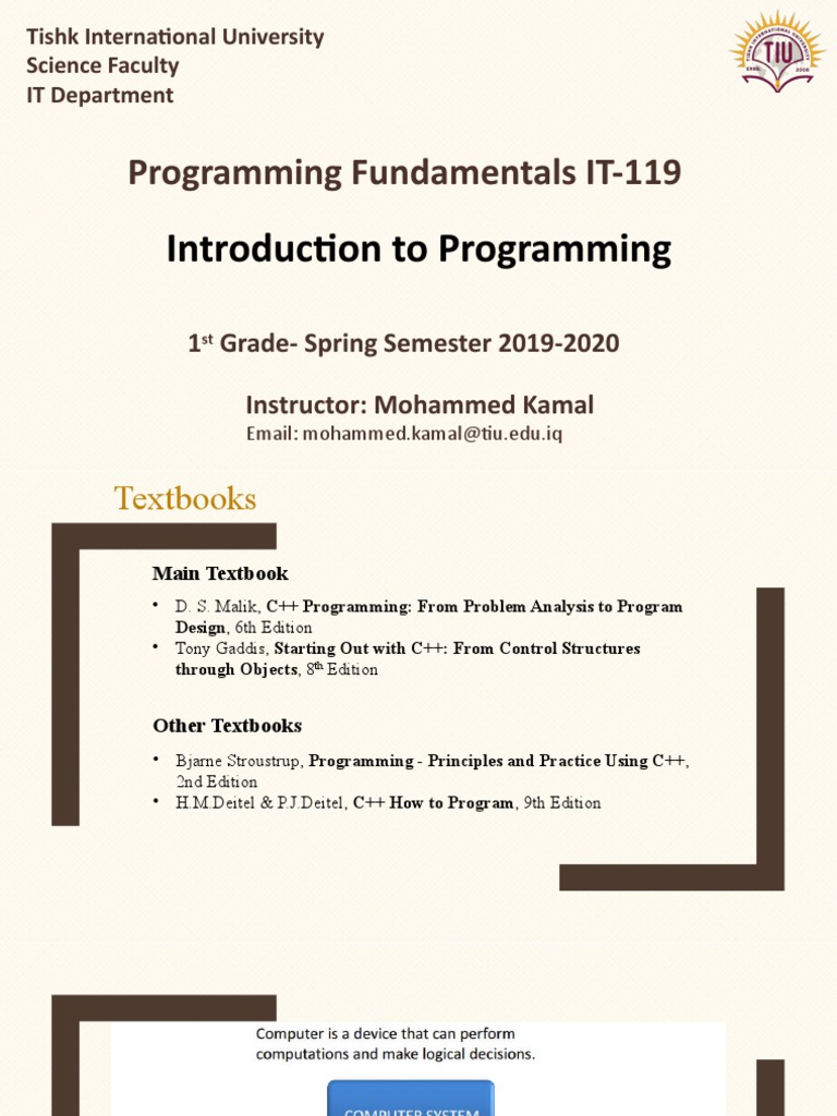 Programming Fundamentals IT-119 | PDF | Integrated Development Environment | Computer Programming