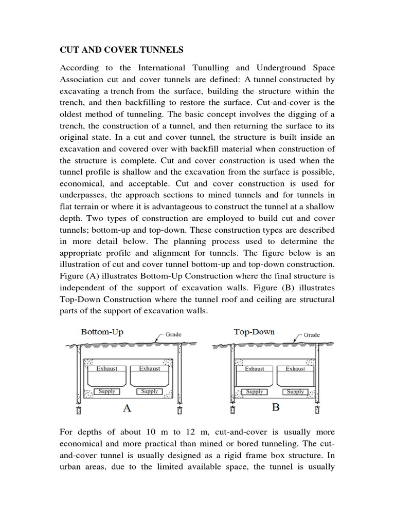 Cut and Cover Tunnels PDF | PDF | Tunnel | Deep Foundation