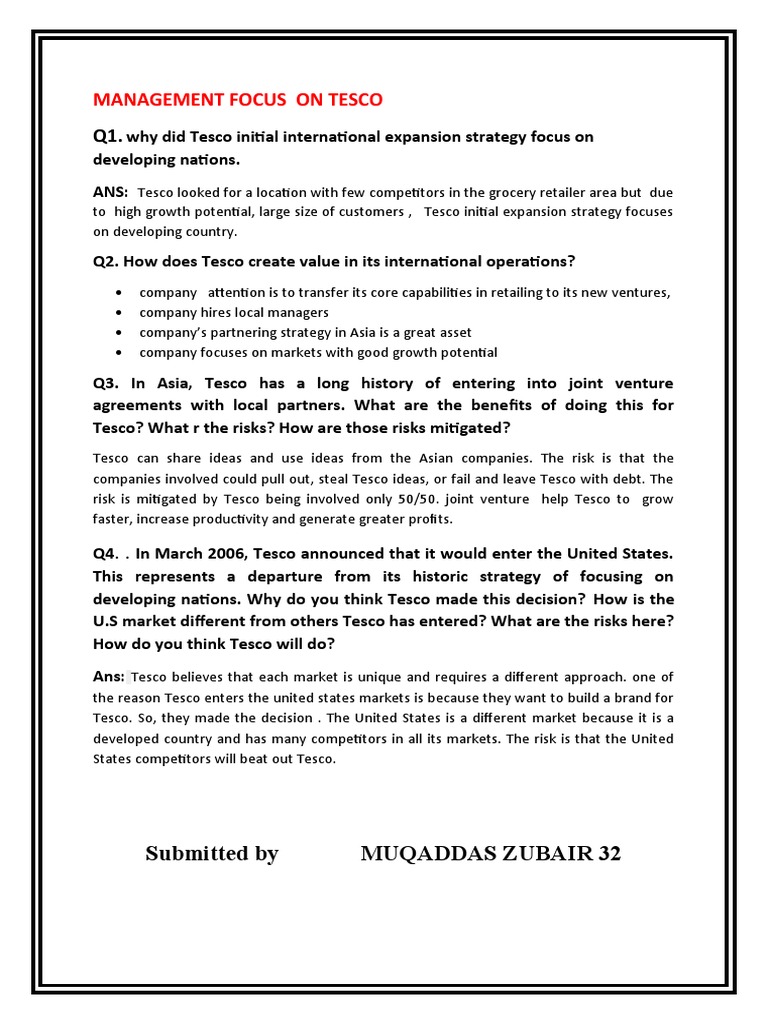 Tesco Case Study | PDF | Career & Growth | Business