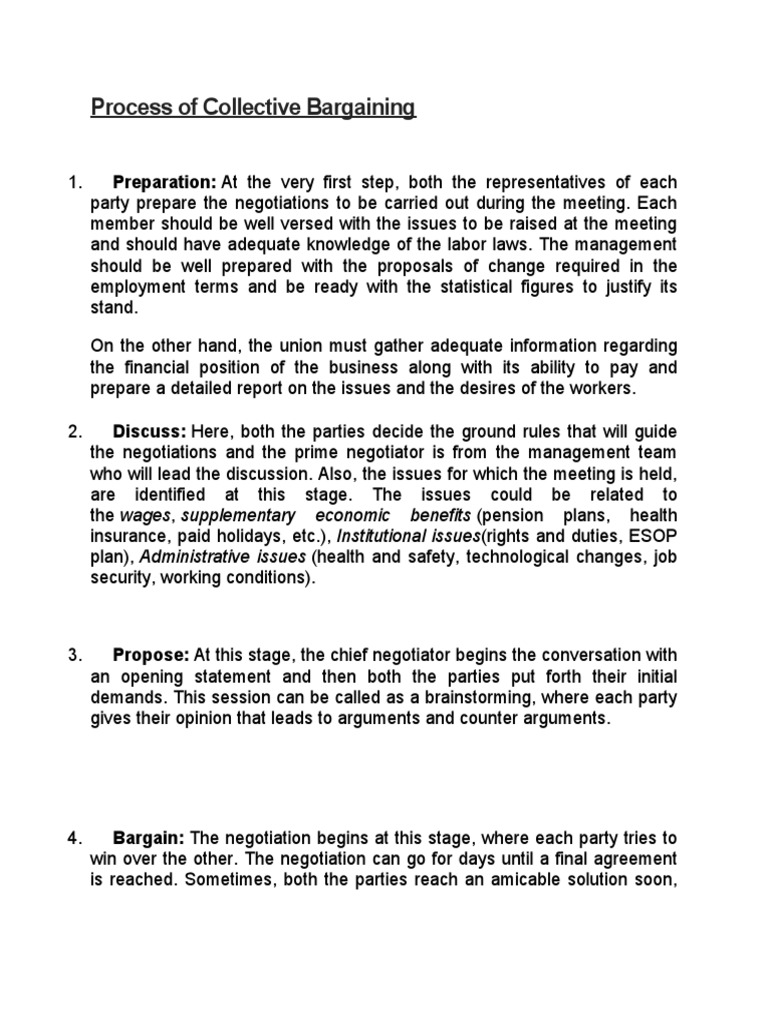 Process of Collecting Bargaining | PDF | Ratification | Collective ...